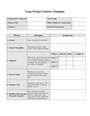 Lean project charter template in Word and Pdf formats