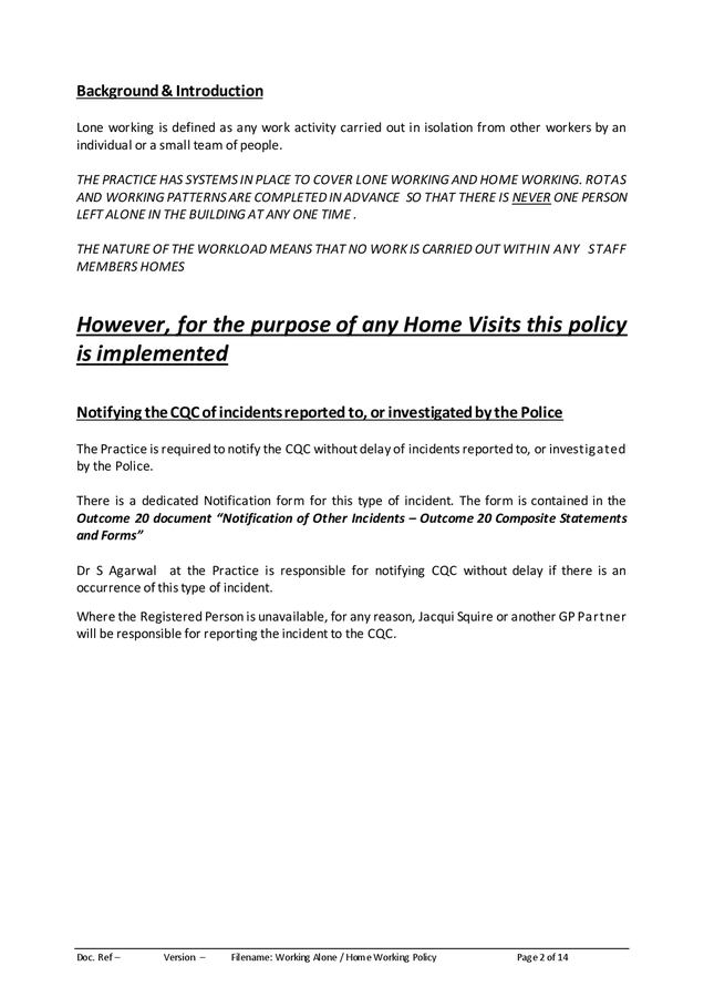 Home working policy sample in Word and Pdf formats - page 2 of 14