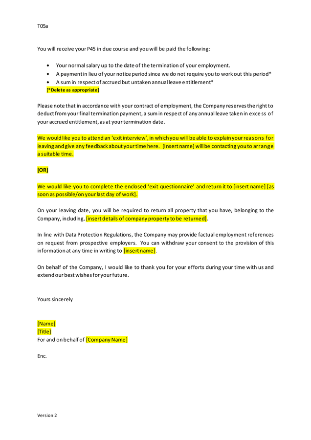 Resignation Acceptance Letter In Word And Pdf Formats Page 2 Of 2