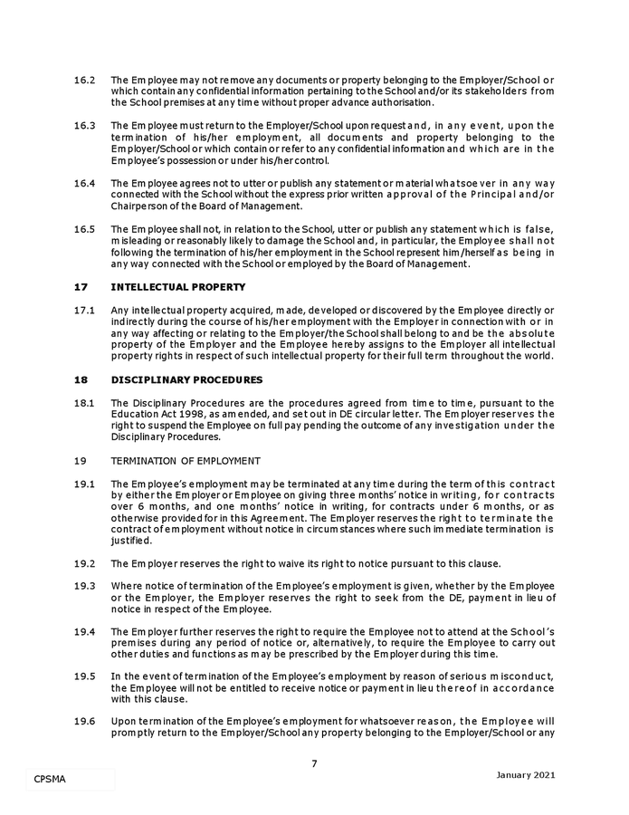 Contract of employment for teacher - fixed term in Word and Pdf formats ...