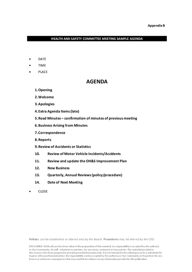 Work health and safety policy in Word and Pdf formats - page 10 of 10