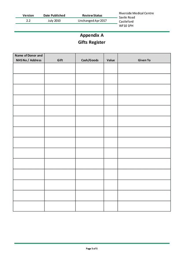 Gifts and donations policy in Word and Pdf formats - page 5 of 5