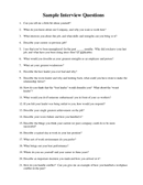 sample interview questions
