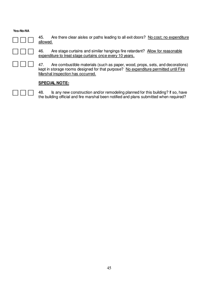 Annual fire safety self-inspection checklist in Word and Pdf formats ...