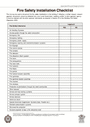 Fire safety installation checklist (Australia) in Word and Pdf formats