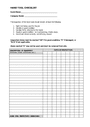 Hand tool checklist in Word and Pdf formats
