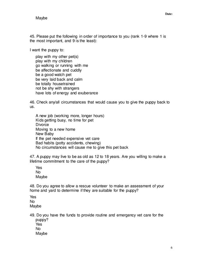 Adopt-a-stray form in Word and Pdf formats - page 6 of 8