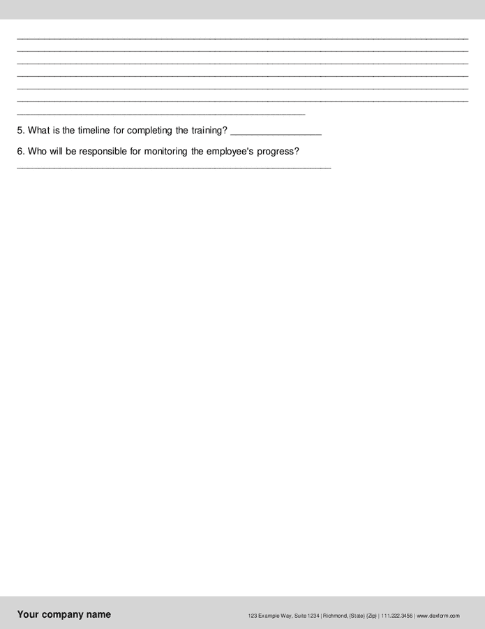 Training Needs Analysis Form In Word And Pdf Formats Page 2 Of 2 8005