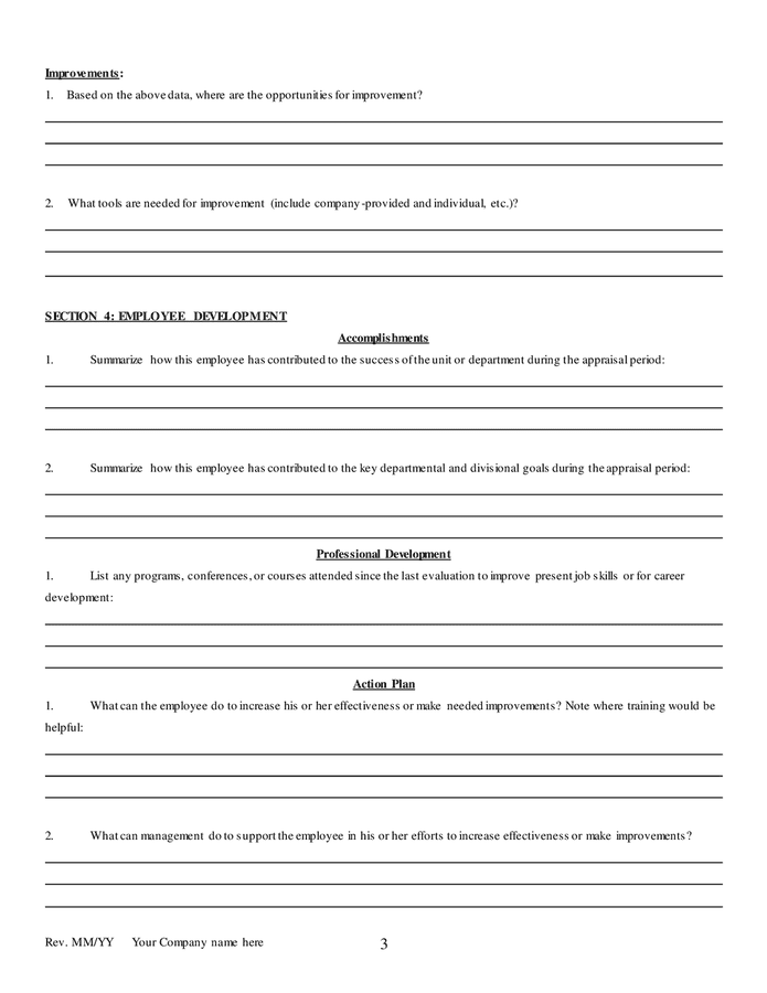 Supervisory performance evaluation form in Word and Pdf formats - page ...