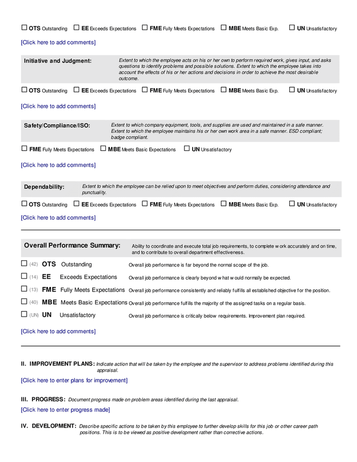 Performance evaluation and development plan in Word and Pdf formats ...