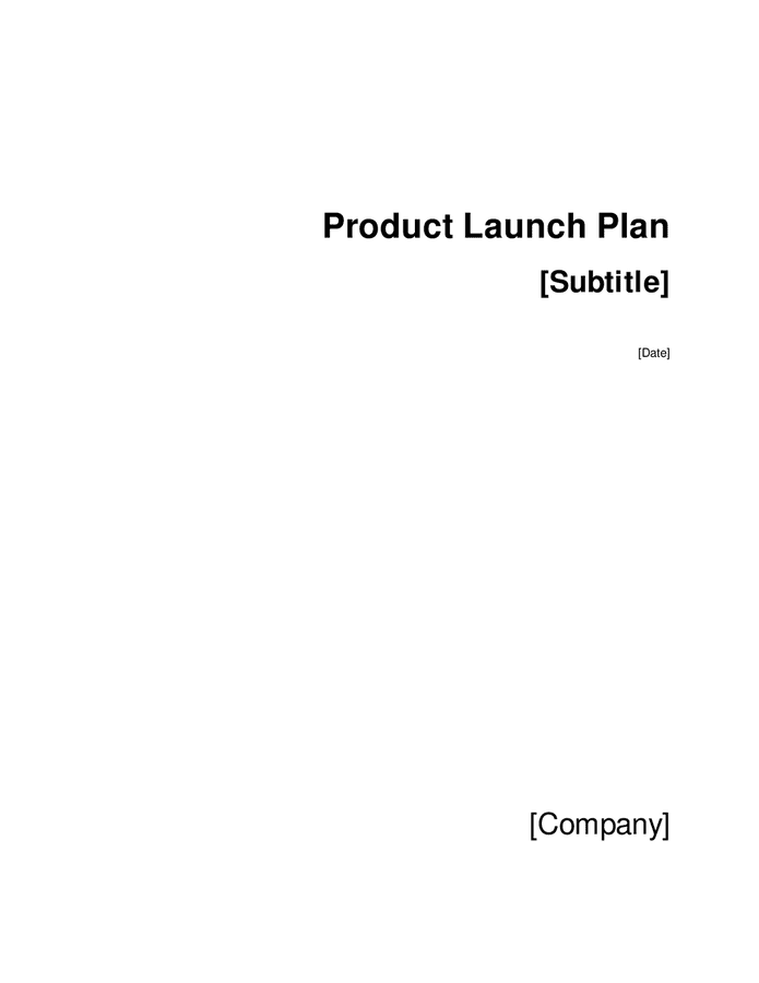 Product launch plan in Word and Pdf formats