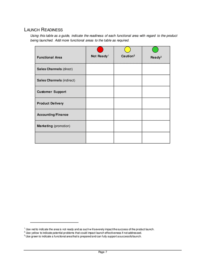 Product launch plan in Word and Pdf formats - page 11 of 17