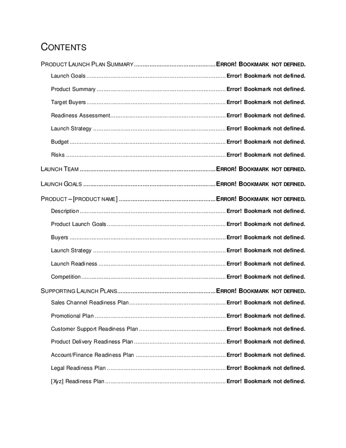 Product launch plan in Word and Pdf formats - page 3 of 17
