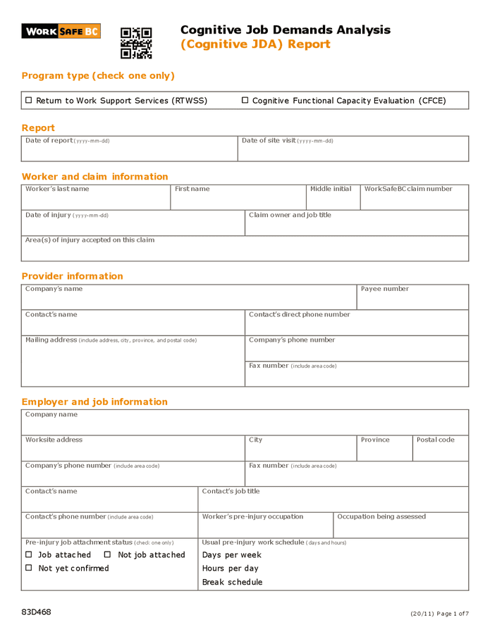 Cognitive JDA report in Word and Pdf formats