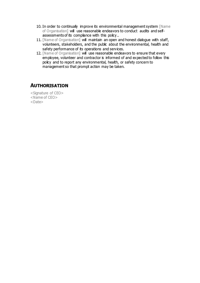 Environmental sustainability policy in Word and Pdf formats - page 4 of 4