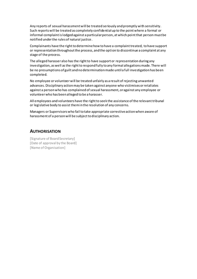 Sexual Harassment Policy In Word And Pdf Formats Page 3 Of 7