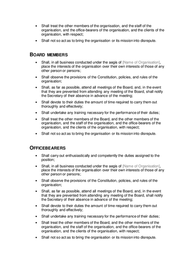 Code of ethics policy in Word and Pdf formats - page 5 of 5