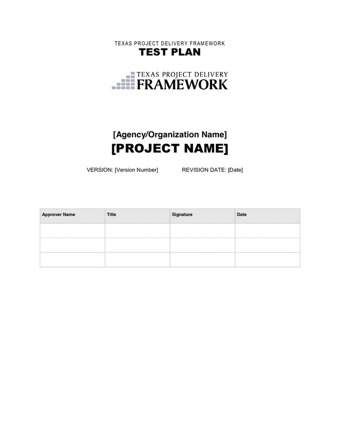Texas Test Plan Template in Word and Pdf formats - page 3 of 13
