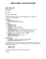 Employment job offer form in Word and Pdf formats