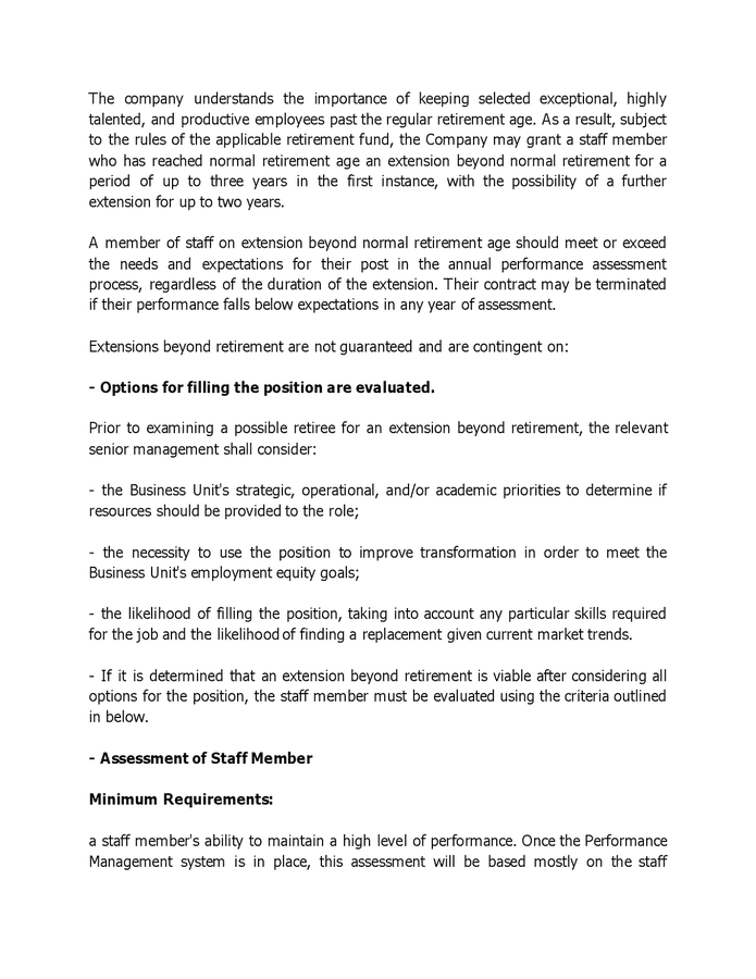Retirement policy in Word and Pdf formats - page 3 of 4