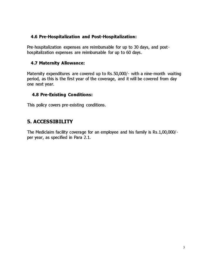 Mediclaim policy in Word and Pdf formats - page 3 of 4