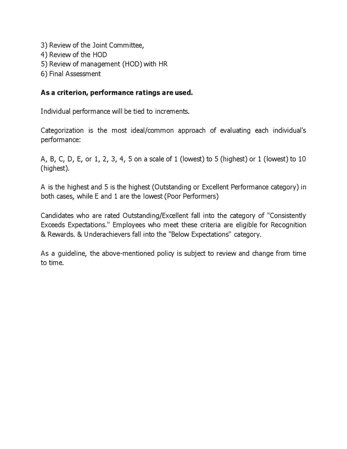 Employee increment policy in Word and Pdf formats - page 3 of 3