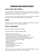 Employee recruitment policy in Word and Pdf formats