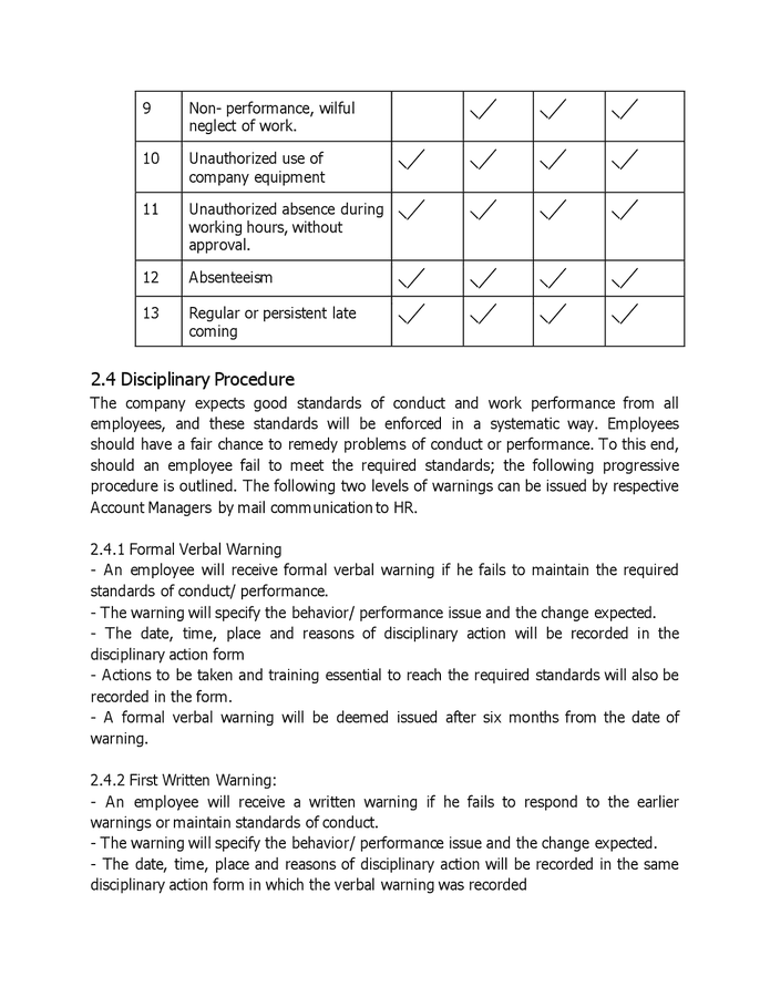 Disciplinary policy in Word and Pdf formats - page 3 of 5