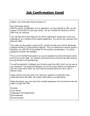 Job confirmation email in Word and Pdf formats