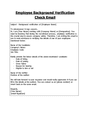 Employee background verification check email in Word and Pdf formats