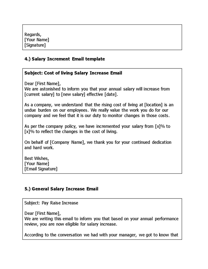 Increment email templates in Word and Pdf formats - page 3 of 4