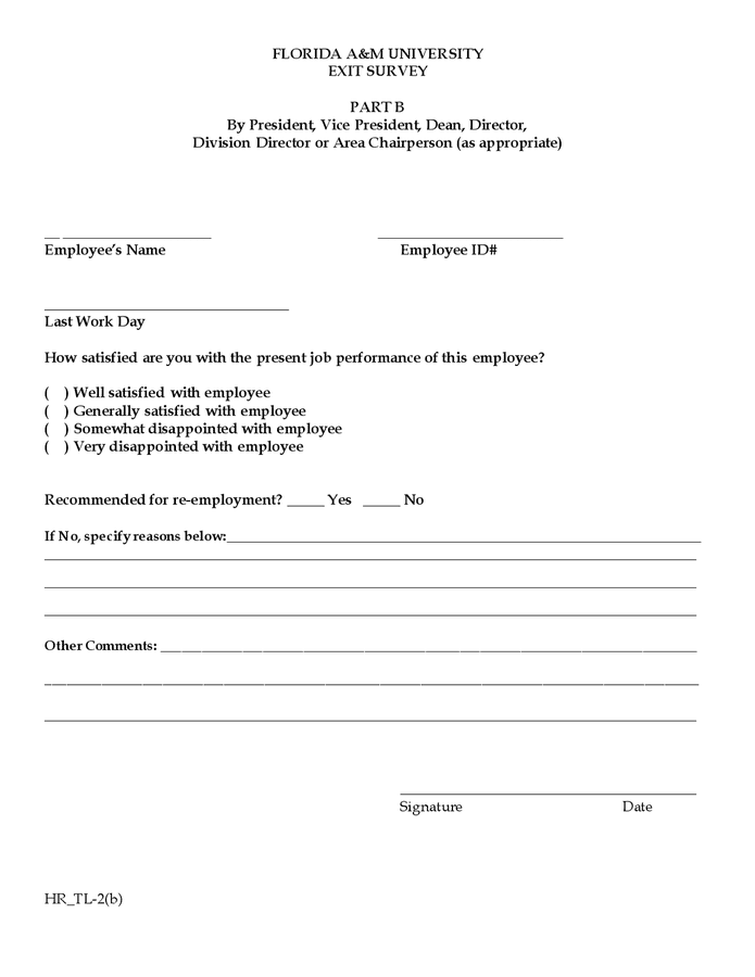 University exit survey sample in Word and Pdf formats - page 2 of 3