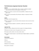 pre performance appraisal interview checklist
