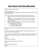 Part-time to full-time offer email in Word and Pdf formats