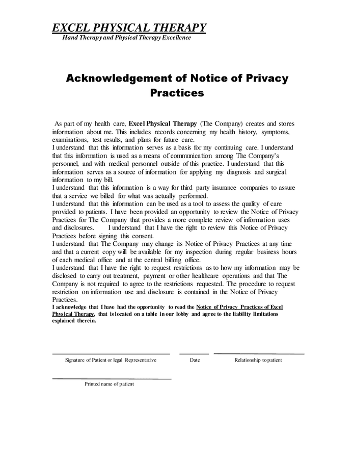 Physical therapy client intake form in Word and Pdf formats - page 4 of 6