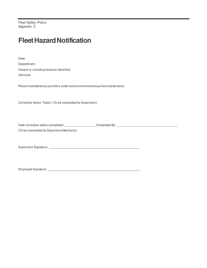 Fleet safety policy in Word and Pdf formats - page 8 of 12