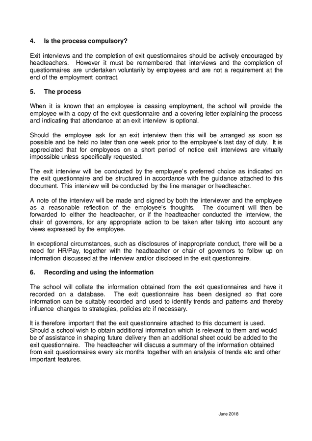 School's exit interviews and questionnaire in Word and Pdf formats ...