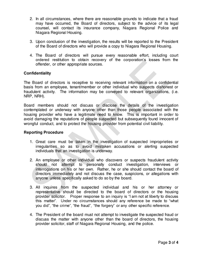 Fraud prevention and minimization policy in Word and Pdf formats - page ...