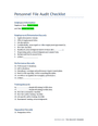 Personnel file audit checklist in Word and Pdf formats