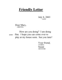 Friendly Letter in Word and Pdf formats