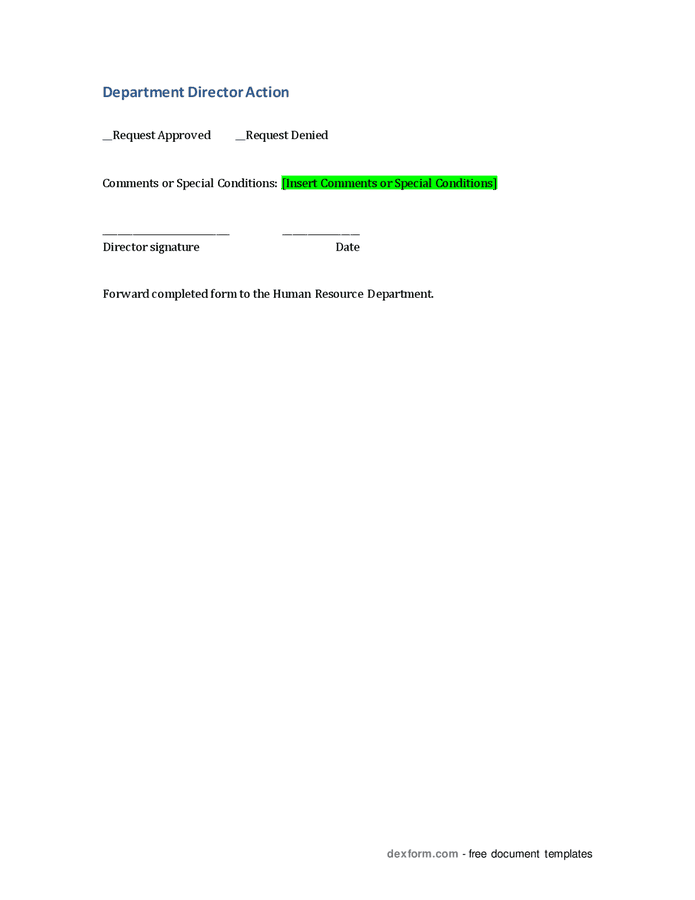 Request for approval of outside employment in Word and Pdf formats ...