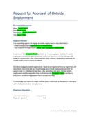 request for outside employment approval