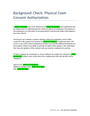 Background check: physical exam consent authorization in Word and Pdf ...
