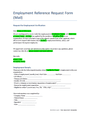 Employment reference request form in Word and Pdf formats