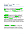 Use and monitoring of company property policy in Word and Pdf formats