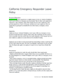 Emergency responder leave policy (California) in Word and Pdf formats