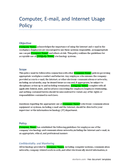 Computer Use Policies - download free documents for PDF, Word and Excel