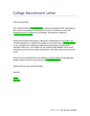 College recruitment letter in Word and Pdf formats