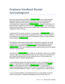 employee handbook receipt acknowledgment