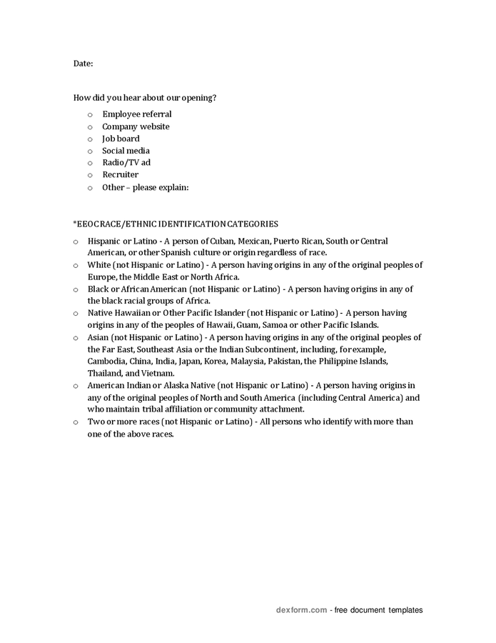 Self-identification ofgender and race for applicants in Word and Pdf ...